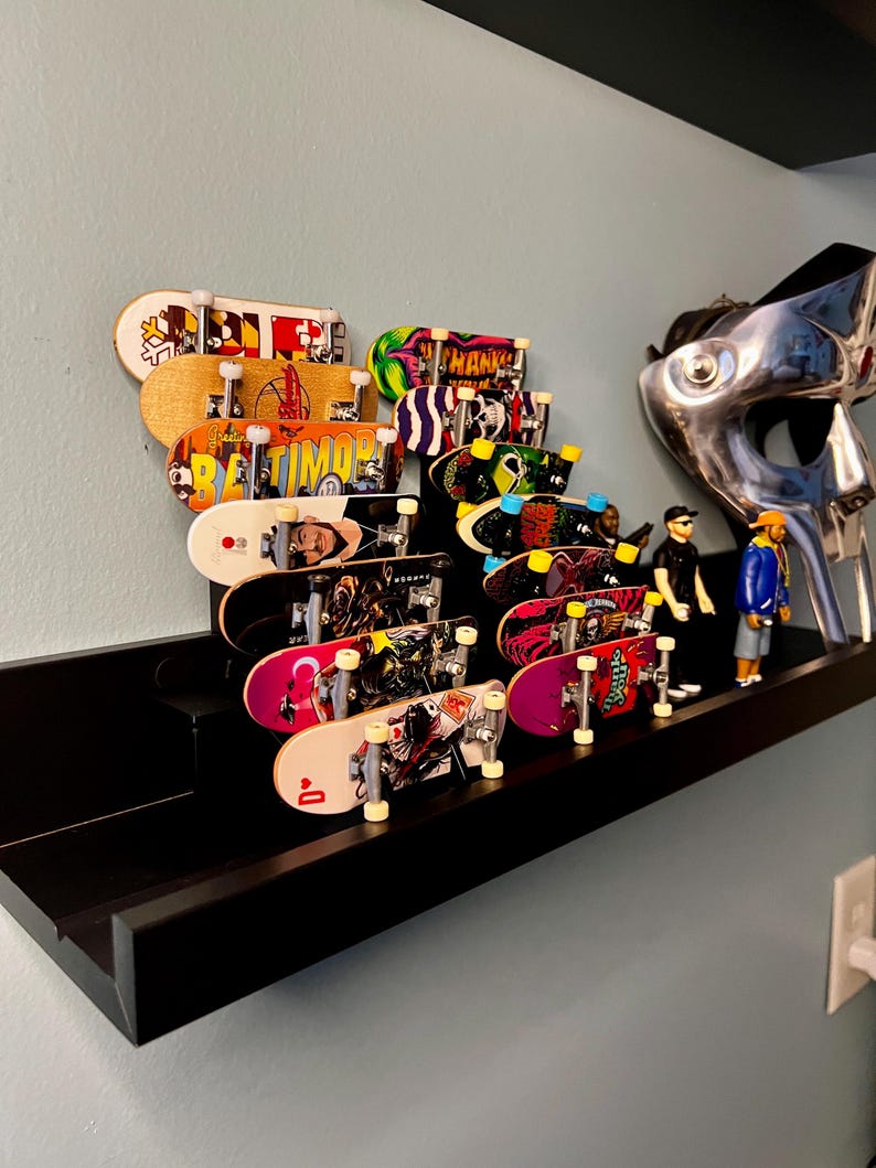 Laser Cut Fingerboard Racks for IKEA Mosslanda Wall Shelves, Holds 14 ...