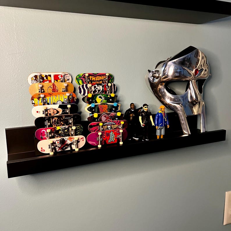 Laser Cut Fingerboard Racks for IKEA Mosslanda Wall Shelves, Holds 14 ...