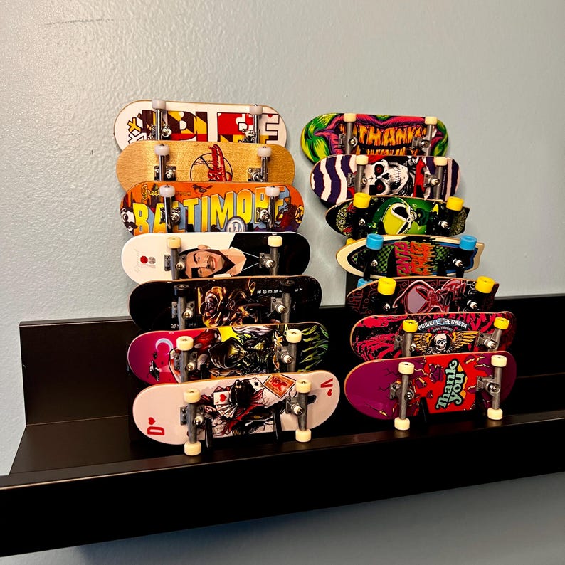 Laser Cut Fingerboard Racks for IKEA Mosslanda Wall Shelves, Holds 14 ...