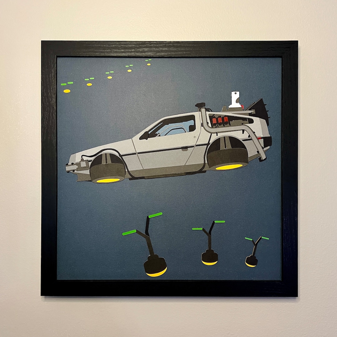 BTTF Back to the Future 2 Flying Delorean Time Machine Layered - Etsy ...