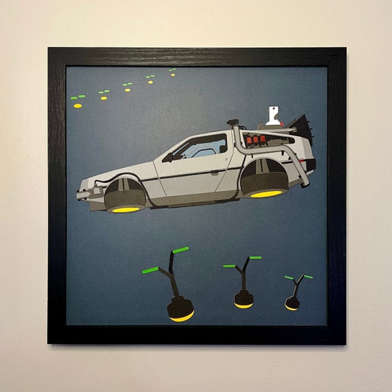 Back To The Future Delorean Flying Drawing