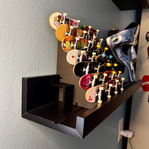 Laser Cut Fingerboard Racks for IKEA Mosslanda Wall Shelves, Holds 14 ...