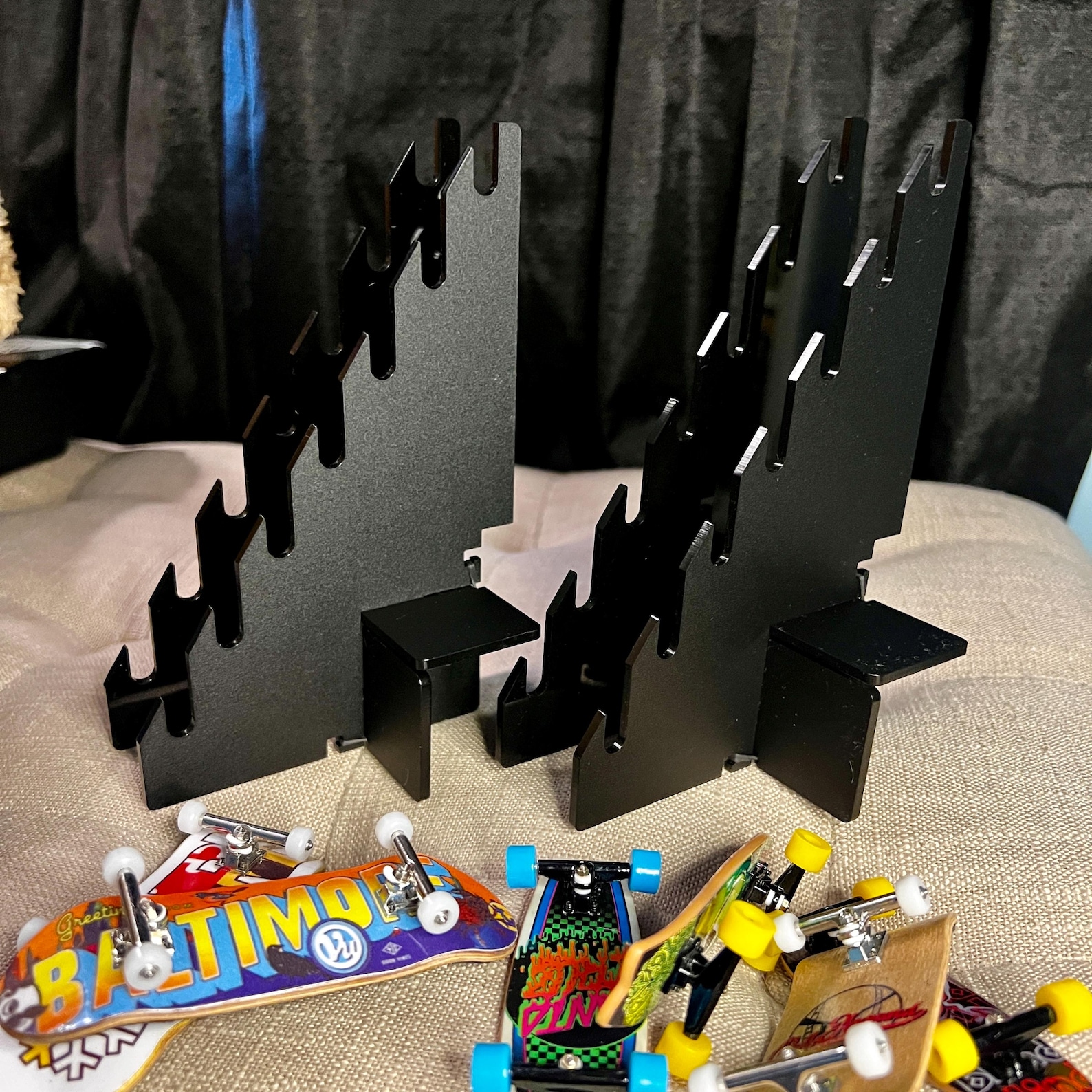 Laser Cut Fingerboard Racks for IKEA Mosslanda Wall Shelves, Holds 14 ...