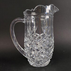 Heavy Clear Glass Drinking Pitcher 32 Oz Pineapple Design Lead Crystal ...