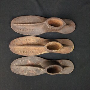 6 Piece Cast Iron Cobbler Shoemaker Forms Malleable B. Mall. M. Co. So ...