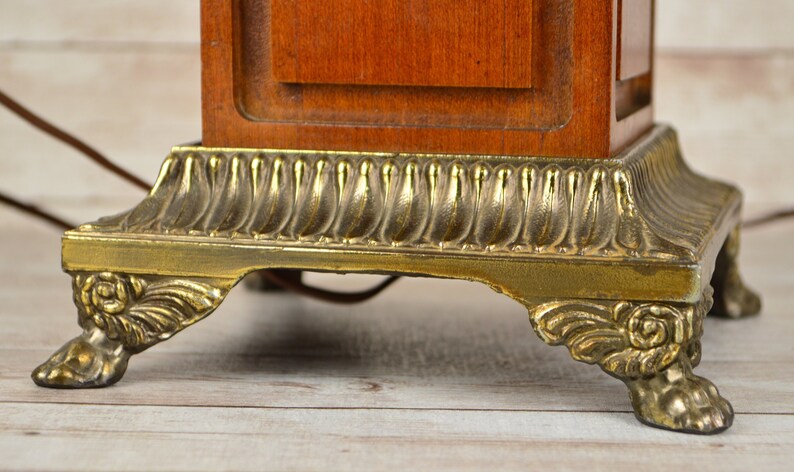 Vintage Falkenstein Table Lamp Wood & Ornate Metal Decor NEEDS - Etsy