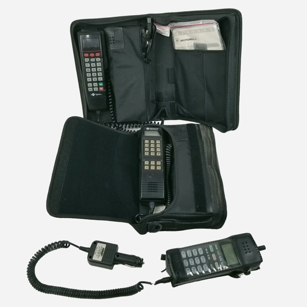 3 Junk Car Bag Phones Vintage Telephone Props Lot Motorola Tandy Parts ...