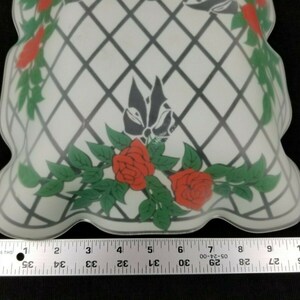 Rectangular Reverse Colored Rose Themed Glass Ceiling Fixture Lamp ...