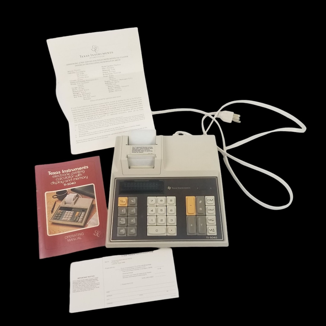 Texas Instruments TI-5040 Vintage Printing Calculator Display & Memory ...