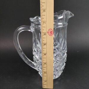 Heavy Clear Glass Drinking Pitcher 32 Oz Pineapple Design Lead Crystal ...