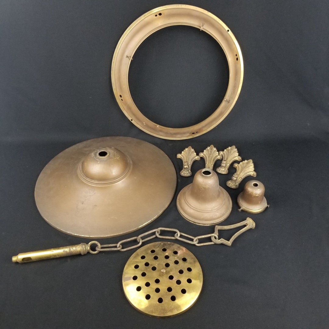 10 Piece Lamp Fixture Parts Pieces Metal Chain Torchiere Holder Ornate ...
