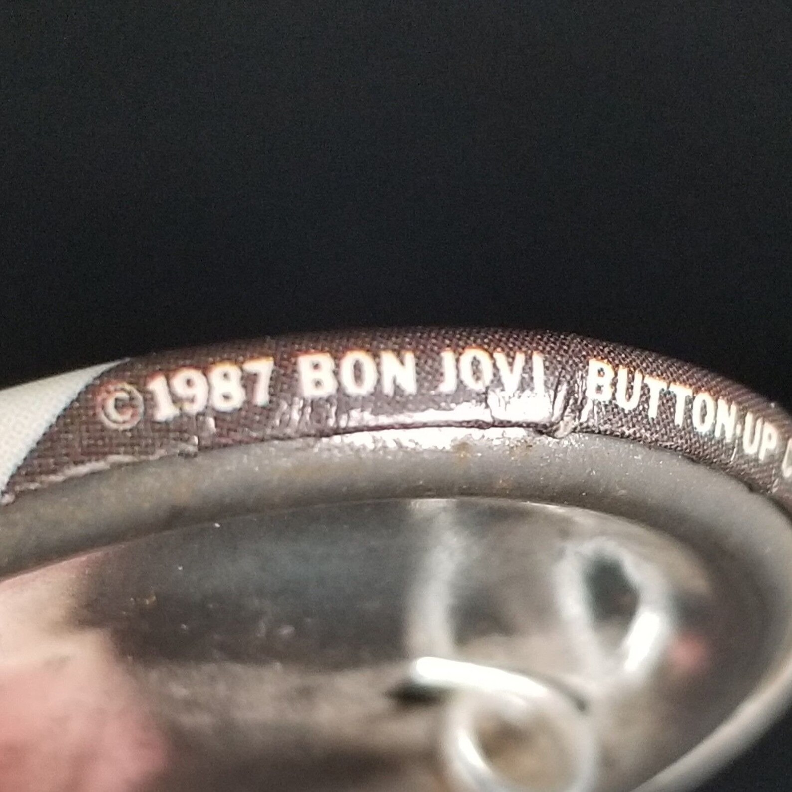 1987 Bon Jovi Pin Pinback Button 1980s Rock Band Slippery When Wet Tour ...