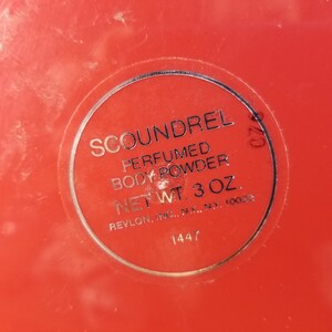 Vintage Revlon Scoundrel Perfumed Body Dusting Powder Prop Fragrance 3 ...