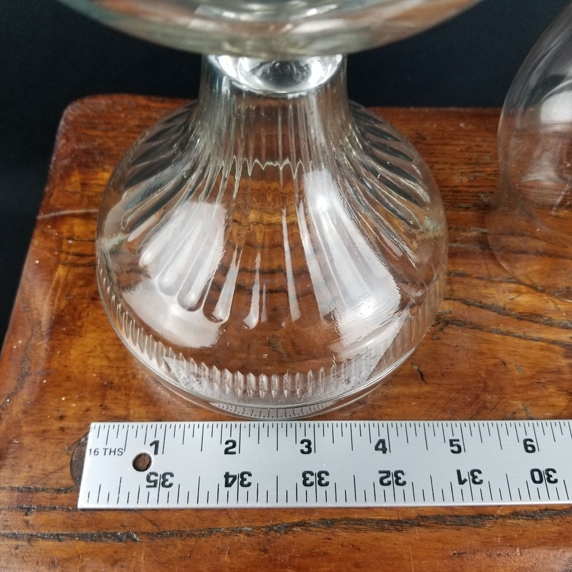 Oil Lamp Plain Simple Clear Striped Base With Glass Chimney - Etsy