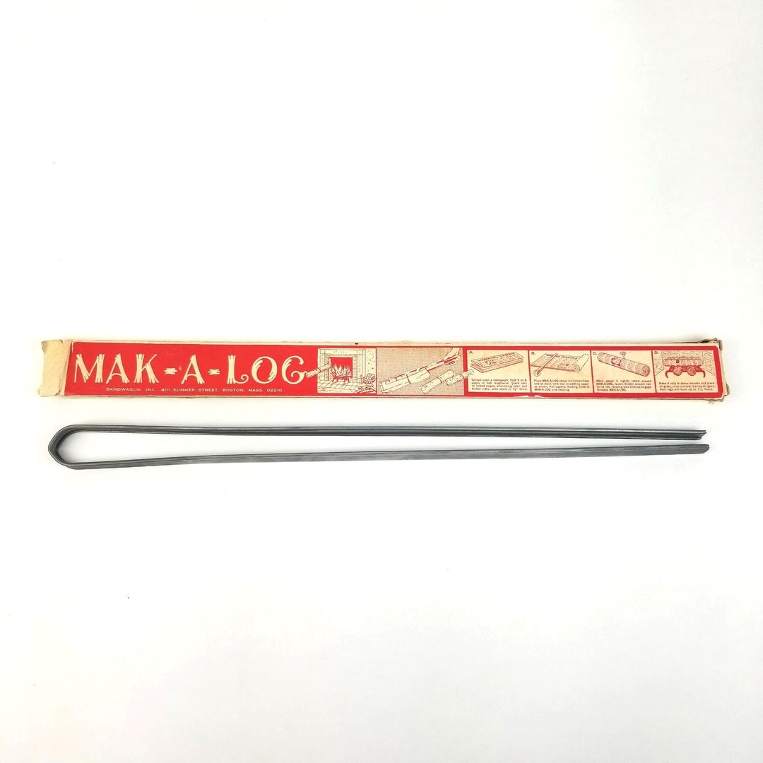 Newspaper Log Roller Metal Tongs Mak A Log Fireplace Firewood ...
