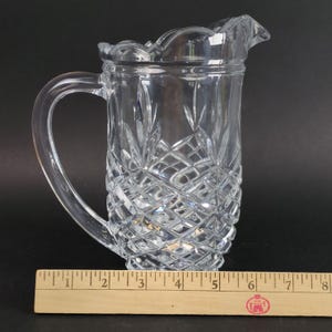 Heavy Clear Glass Drinking Pitcher 32 Oz Pineapple Design Lead Crystal ...