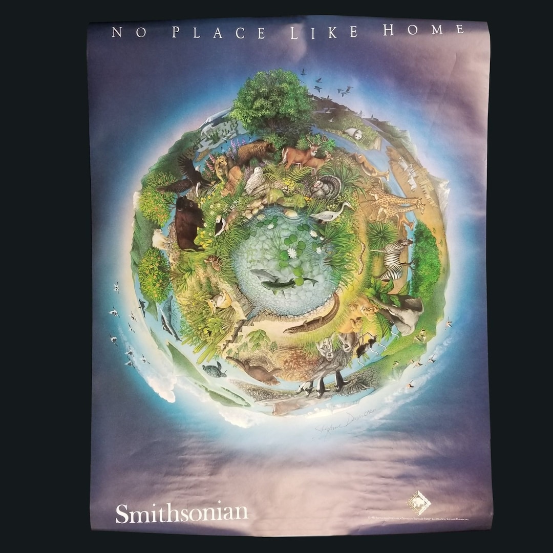 Smithsonian Magazine Earth Day Poster 1990 Suzanne Duranceau 28 3/4" X ...