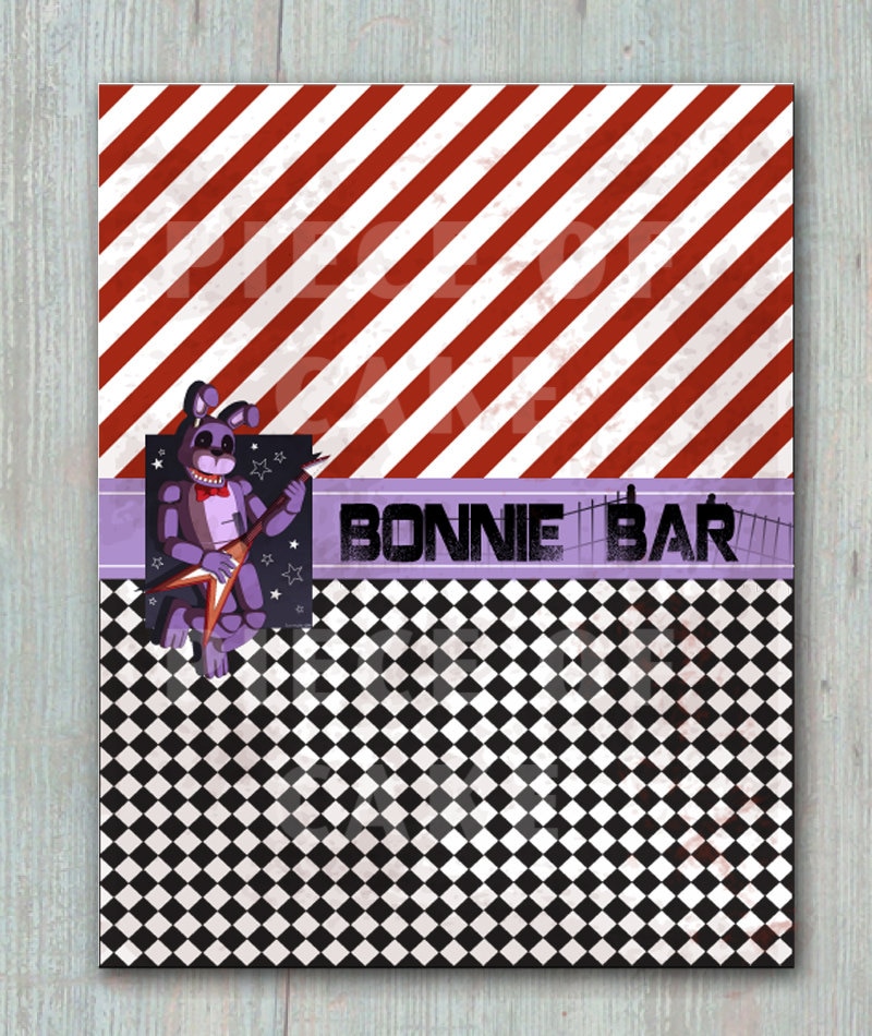 Five Nights at Freddy's Candy Bar Wrapper bonnie | Etsy Canada