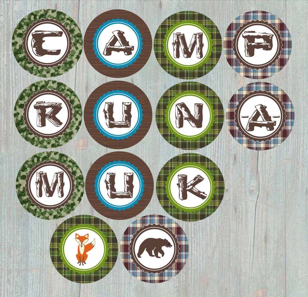 PRINTABLE Party Bunting Banner "camp Run -A- Muk" - INSTANTLY DOWNLOADS ...