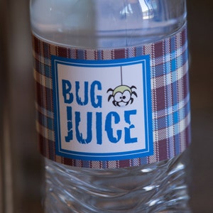 Water Bottle Lables / Wrapper - "bug Juice" - Digital File - INSTANTLY ...
