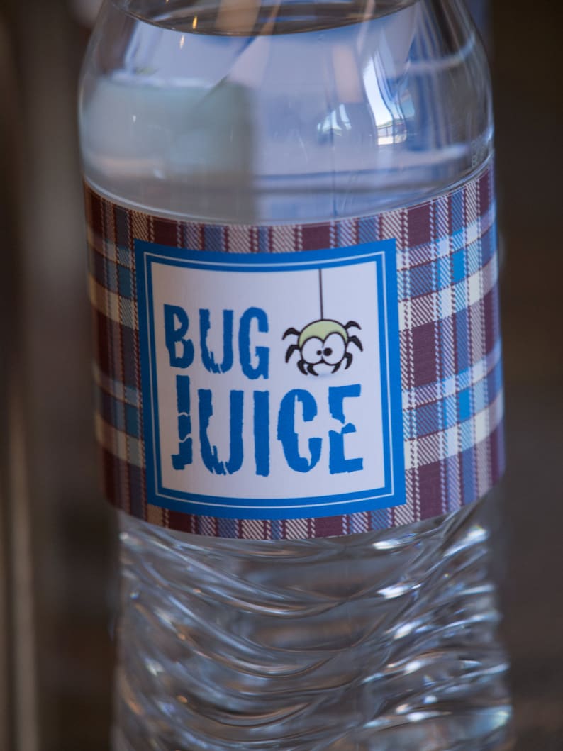Water Bottle Lables / Wrapper - "bug Juice" - Digital File - INSTANTLY ...