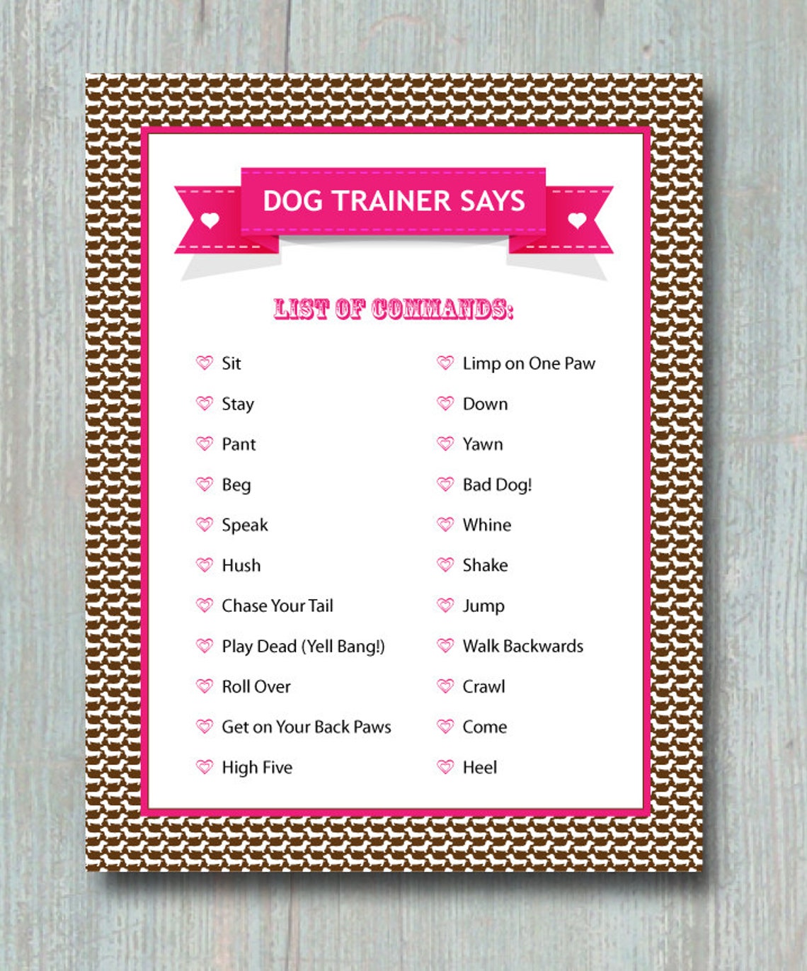 Puppy Love Party Game / Activity Printable Mimics | Etsy