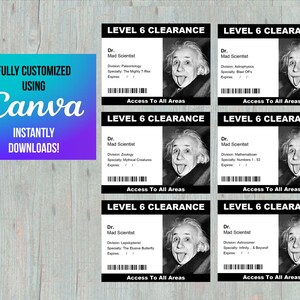 EDITABLE Security Clearance Badge Printable - 28 DIFFERENT DESIGNS ...