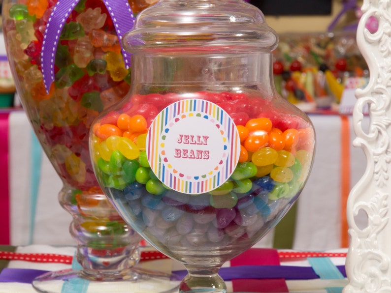 Rainbow Party Food Label SET Printables food/buffet Labels | Etsy