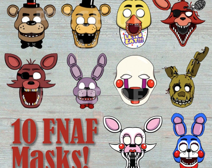 FNAF Five Nights at Freddy's Paper Masks - Etsy