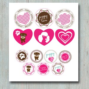 Puppy Love Label Set Printable - Use for Candy Jar Labels, Food Labels ...