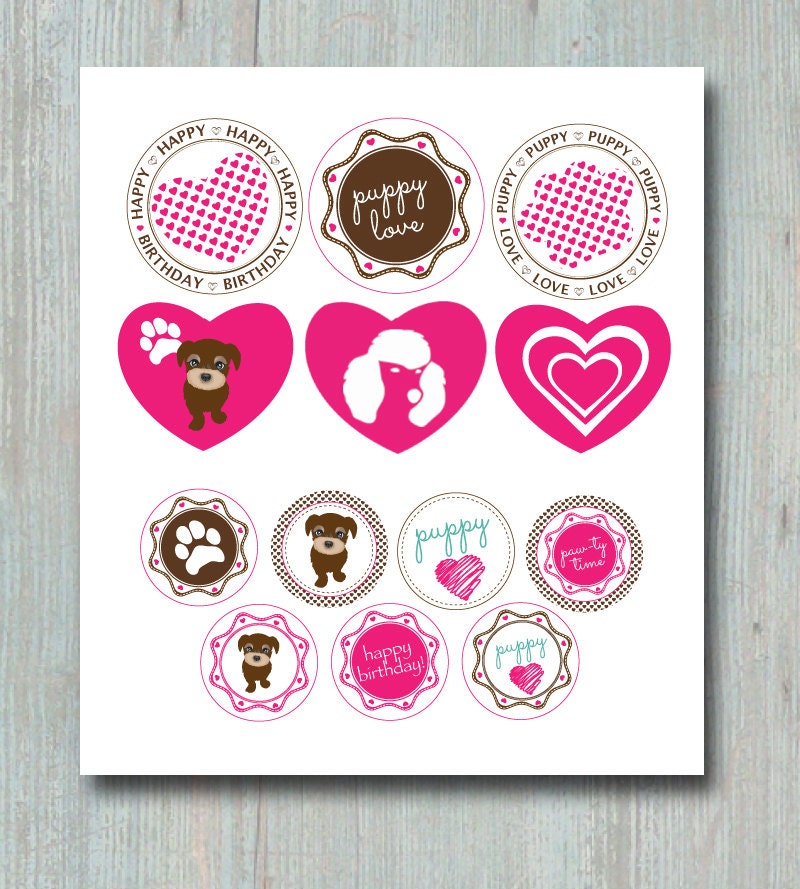 Puppy Love Label Set Printable Use for Candy Jar Labels - Etsy