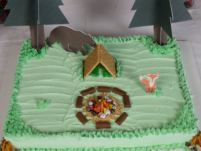 Rustic Themed Cake Topper Printable Includes Tree Fox - Etsy