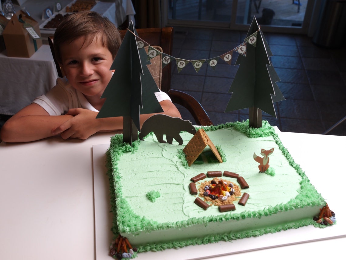 Rustic Themed Cake Topper Printable Includes Tree Fox - Etsy