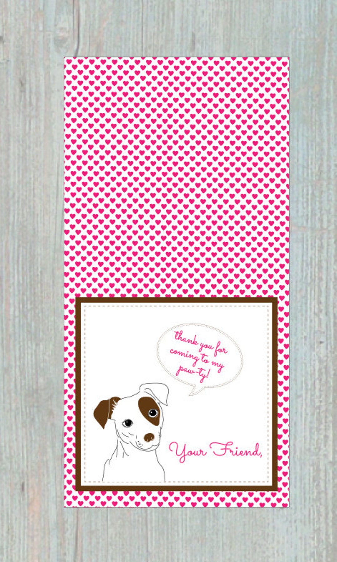 Puppy / Dog Themed Thank You Card - Digital File - Downloads Instantly ...