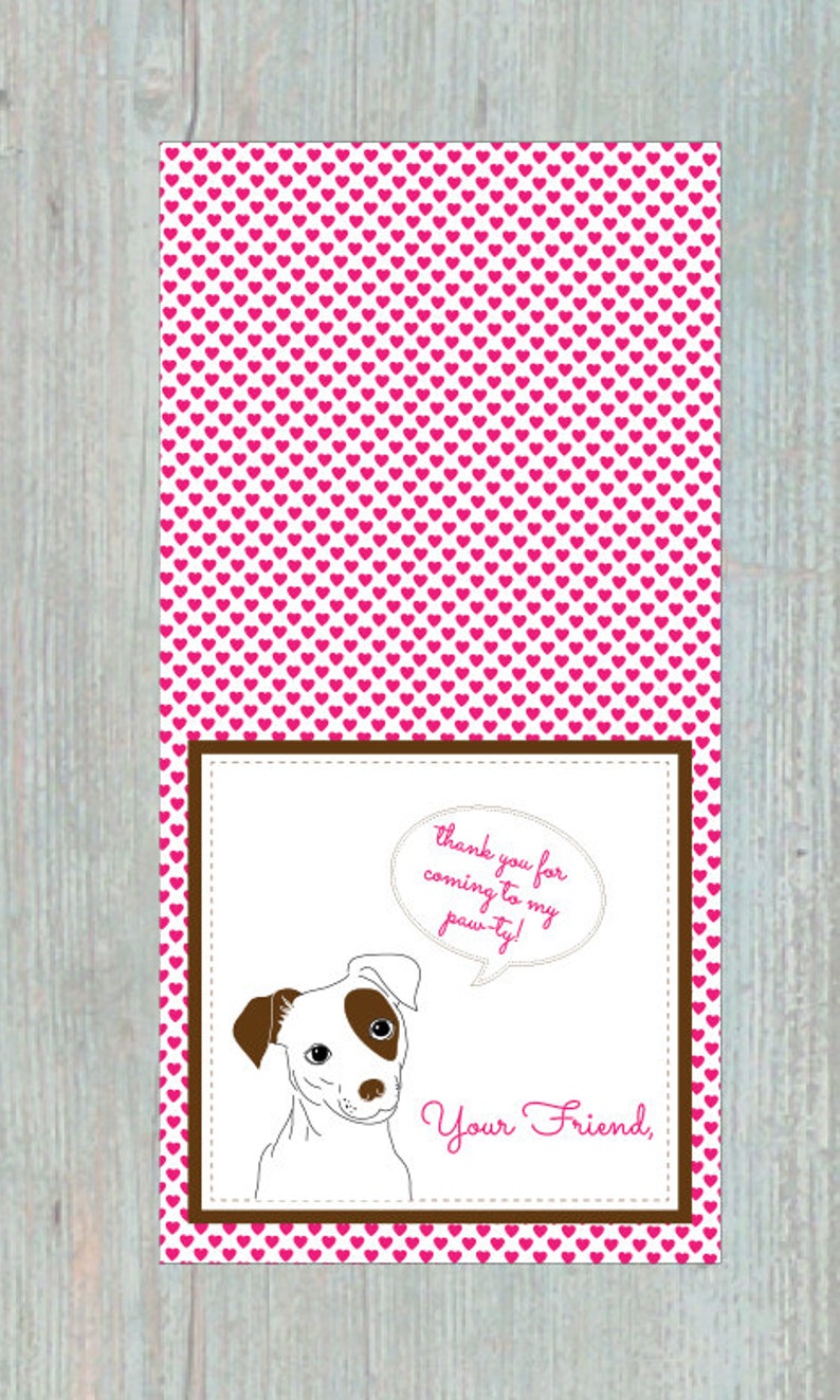 Puppy / Dog Themed Thank You Card - Digital File - Downloads Instantly ...