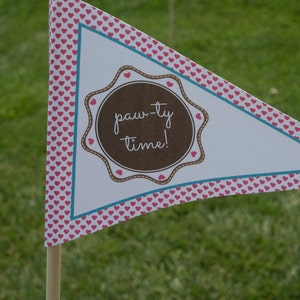 Puppy Love Birthday Banner / Flag Printable SET - Can Be Customized ...