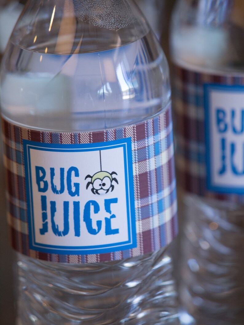 Water Bottle Lables / Wrapper - "bug Juice" - Digital File - INSTANTLY ...