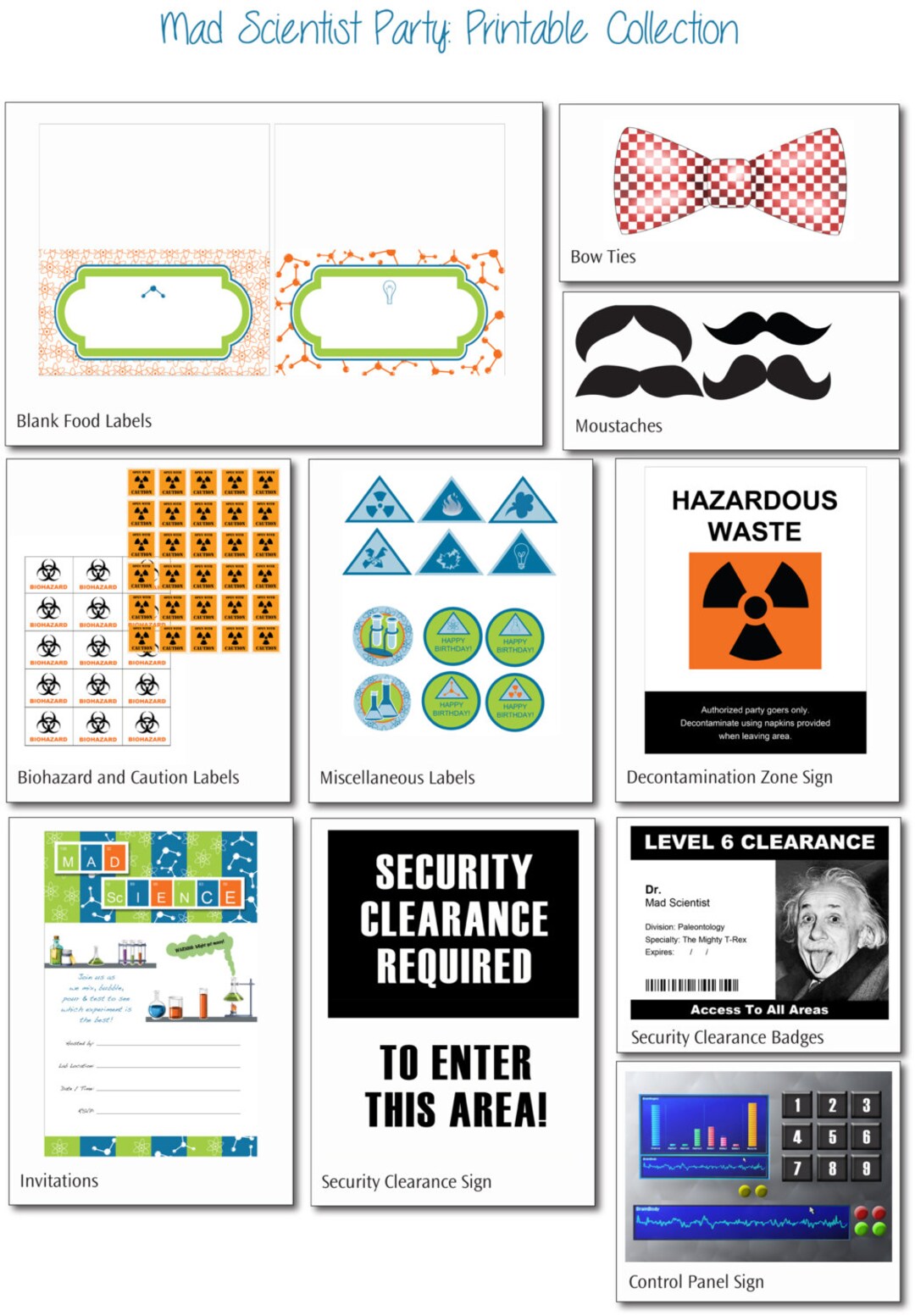 Mad Scientist Themed Birthday Party Printables Set - INCLUDES ...