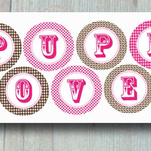 Puppy Love Birthday Banner / Flag Printable SET - Can Be Customized ...