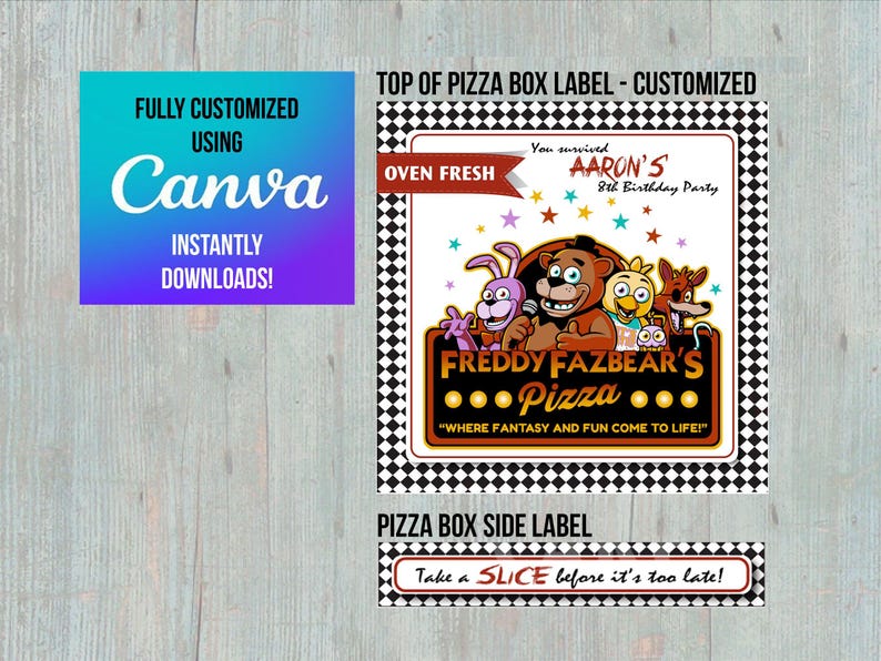 EDITABEL Five Nights at Freddys Printable PACKAGE - Customize on Canva ...