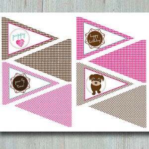 Puppy Love Birthday Banner / Flag Printable SET - Can Be Customized ...