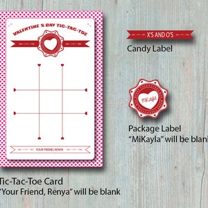 Valentine's Day Themed Tic-tac-toe Game Valentine's Day Favor Valentine ...
