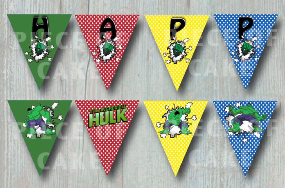 The Incredible Hulk Comic Book Birthday Banner - Hulk or Superhero ...