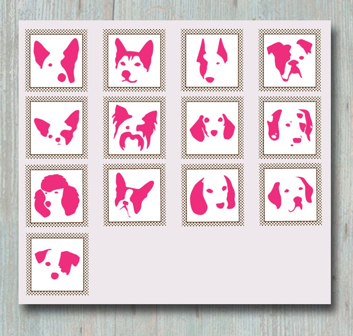 Dog Face Collage Printable THIRTEEN Different Dog Faces | Etsy