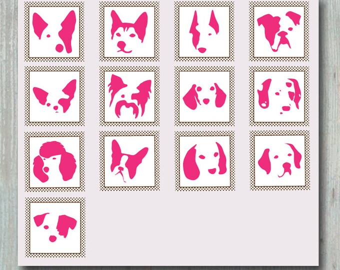 Dog Face Collage Printable THIRTEEN Different Dog Faces - Etsy