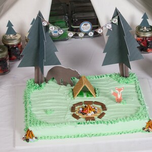 Rustic Themed Cake Topper Printable - Includes Tree, Fox, Bear, and ...