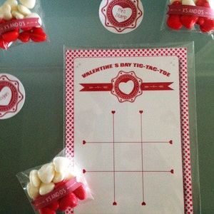 Valentine's Day Themed Tic-tac-toe Game Valentine's Day Favor Valentine ...