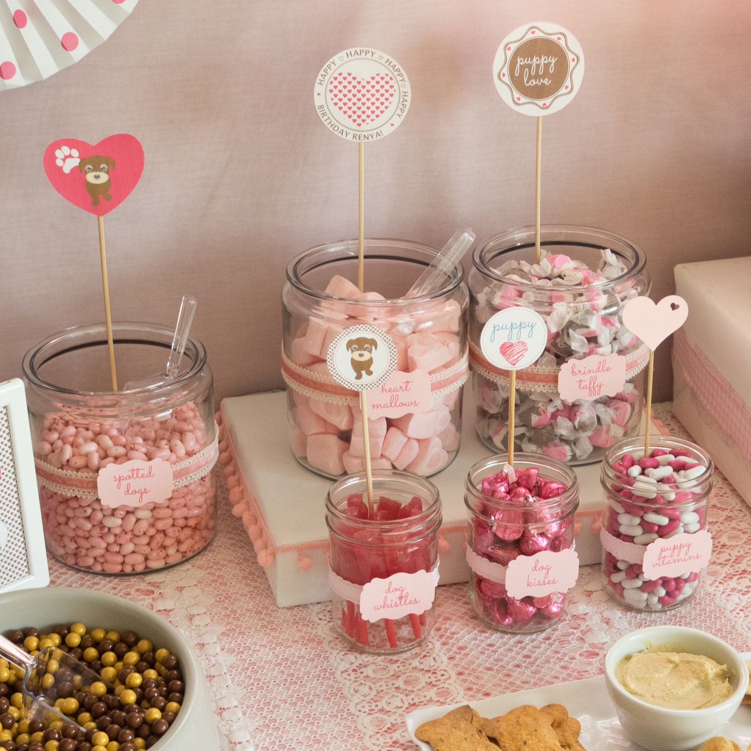Puppy Love Label Set Printable - Use for Candy Jar Labels, Food Labels ...
