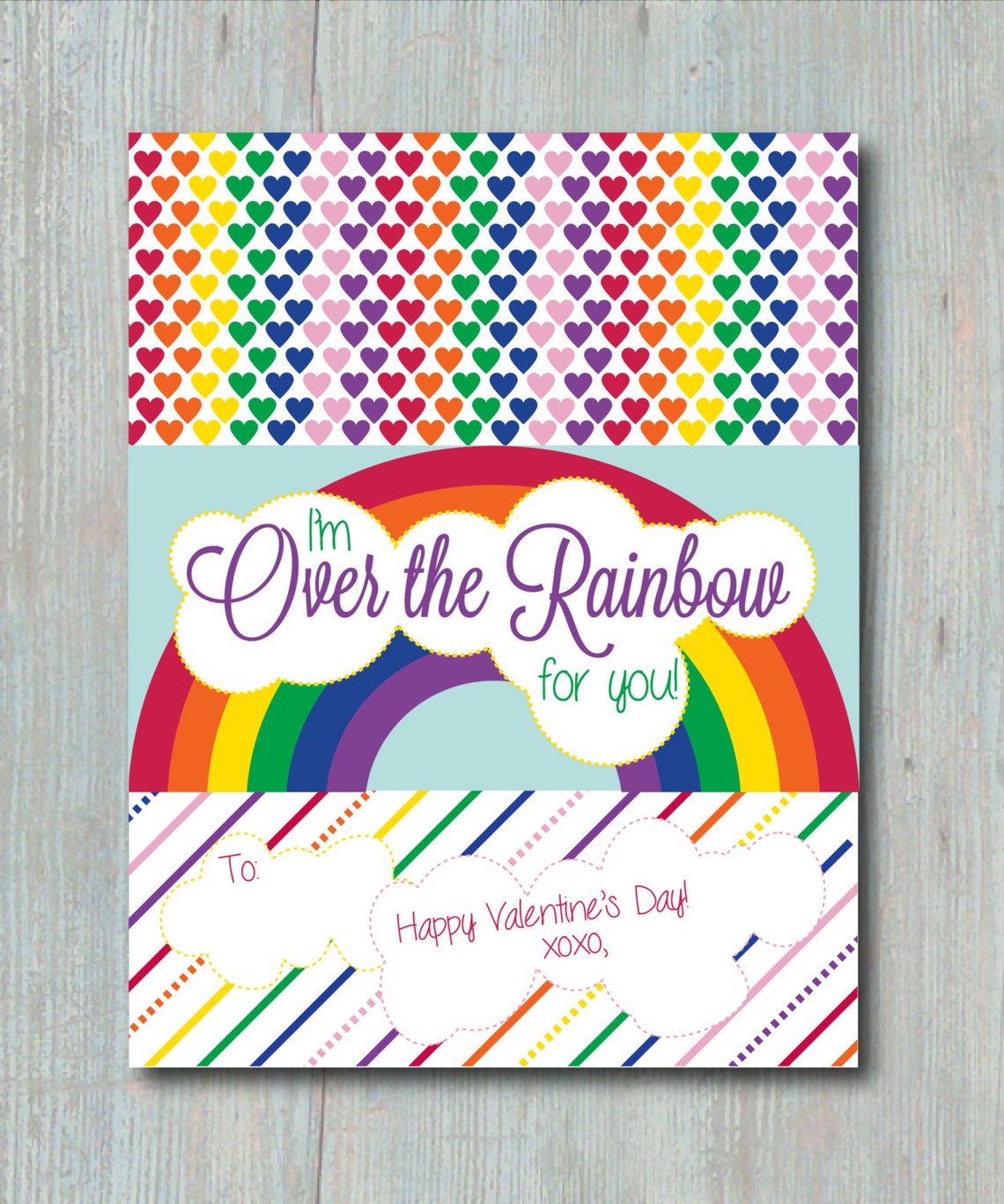 Candy Bar Wrapper i'm Over the Rainbow for You - Etsy