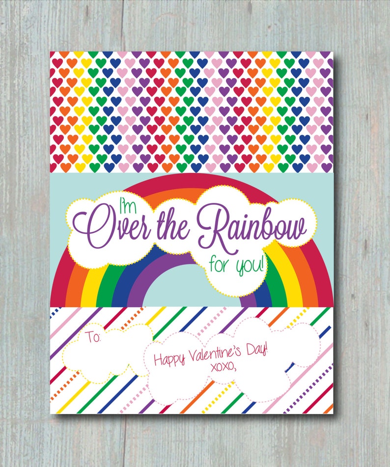Candy Bar Wrapper i'm Over the Rainbow for You - Etsy